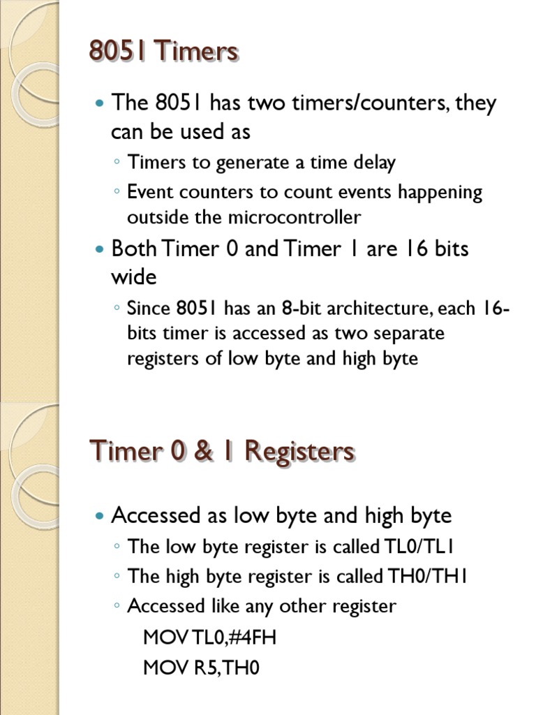 Configure and Use 8051 Timers and Counters | PDF | Areas Of Computer ...