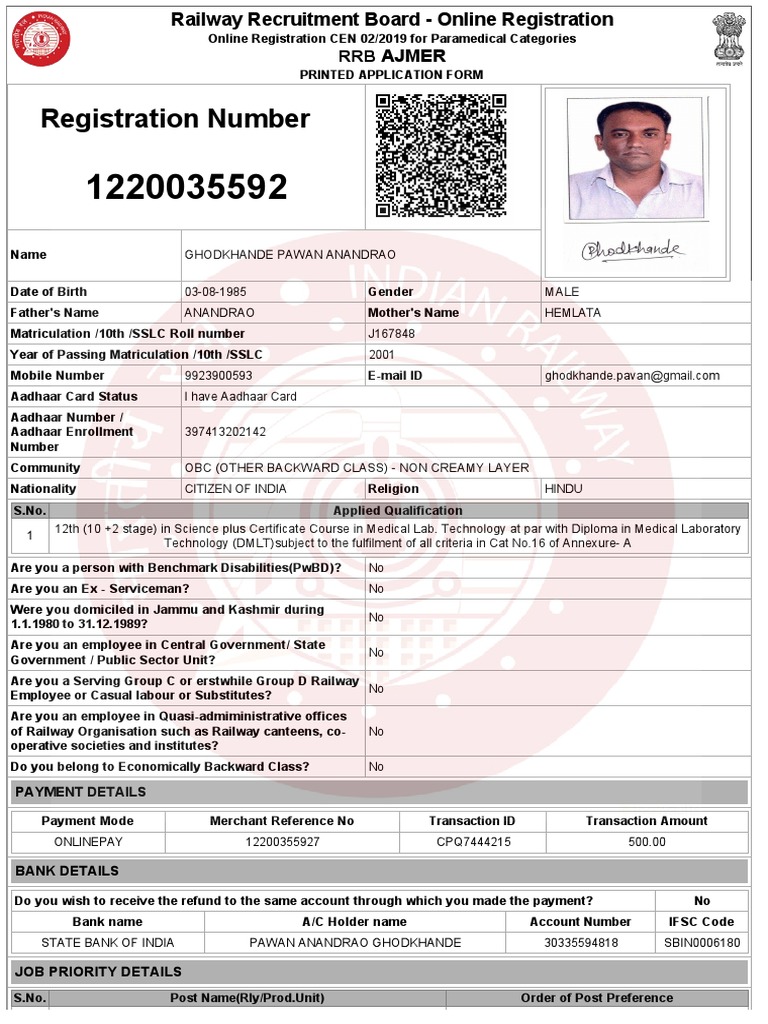 Registration Number: Ajmer | PDF
