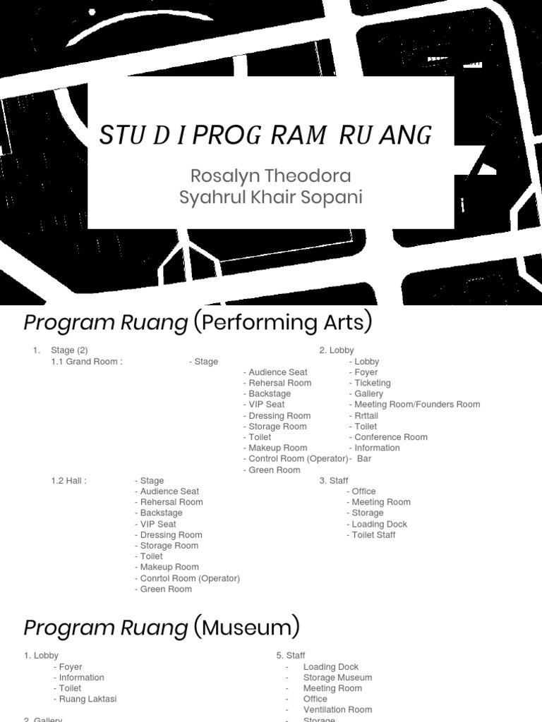 Studi Program Ruang | PDF | Theatre | Performing Arts