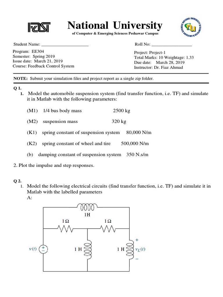 Project-1 Feedback Control System | PDF | Science & Mathematics | Computers