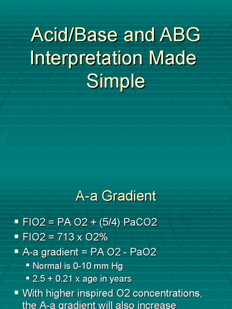 Easy ABG and Acid-Base Interpretation | PDF | Hypoxia (Medical ...