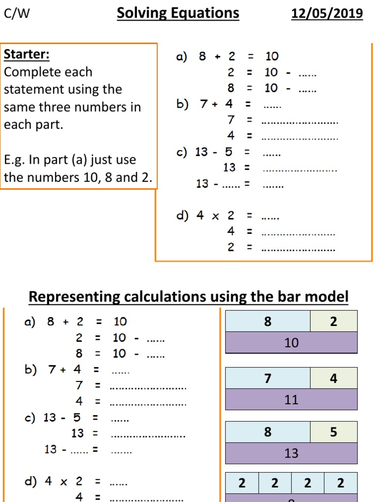 Bar Modelling Maths | PDF | Equations | Teaching Mathematics