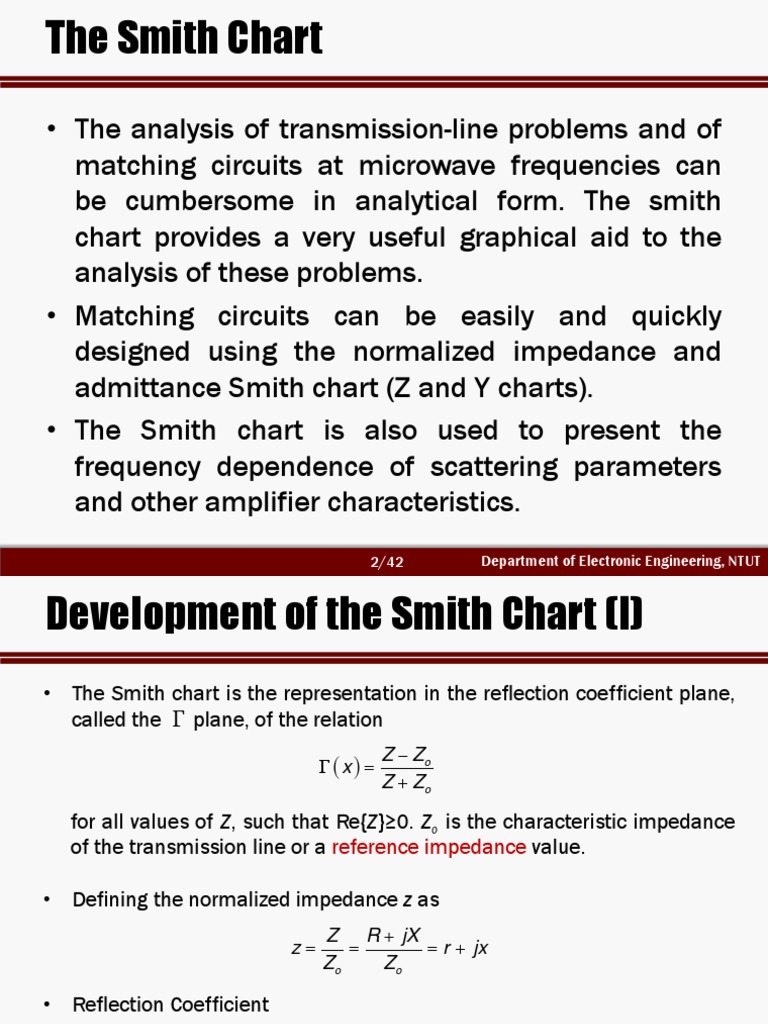 Smith Chart | PDF | Transmission Line | Electronics