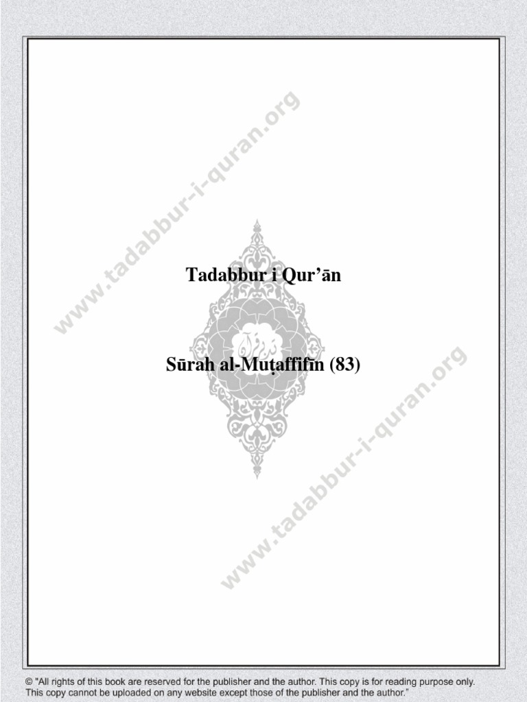 83 Surah Mutaffifin | PDF | Surah | Kafir