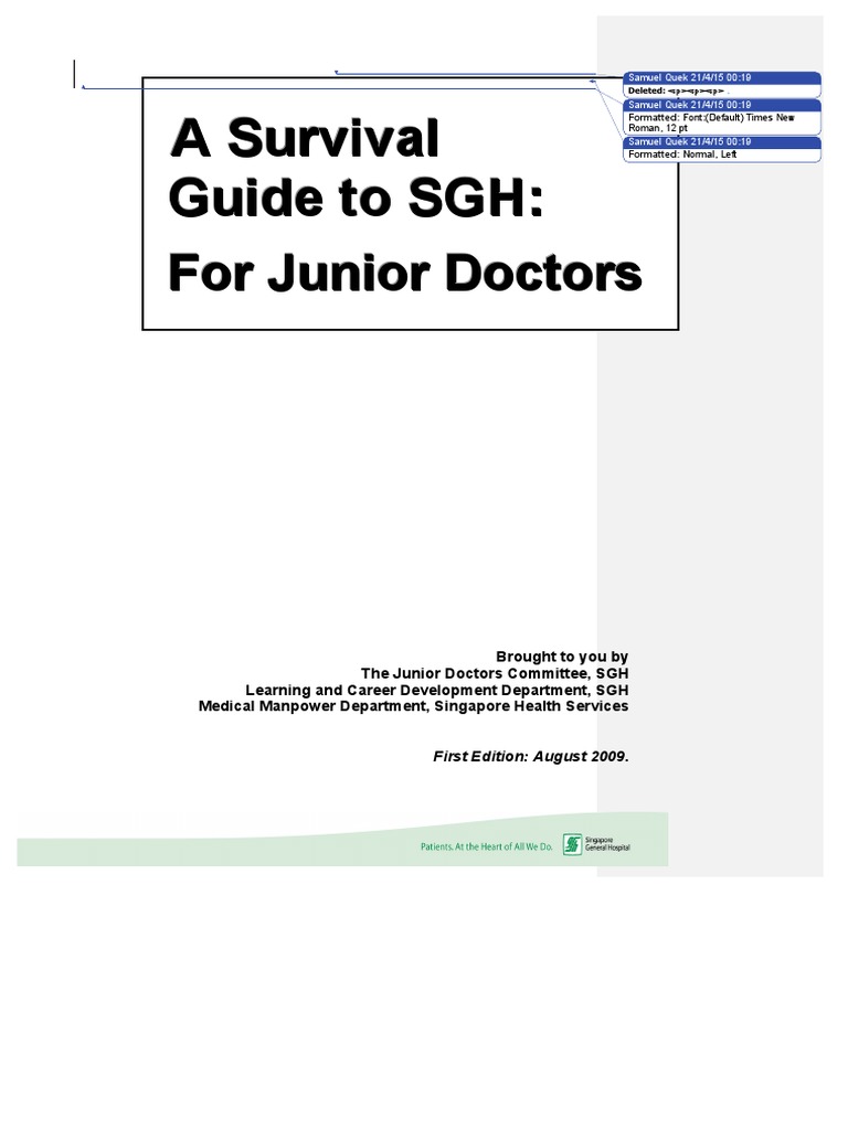 SGH HO Handbook 2009 | PDF | Ct Scan | Hemodialysis