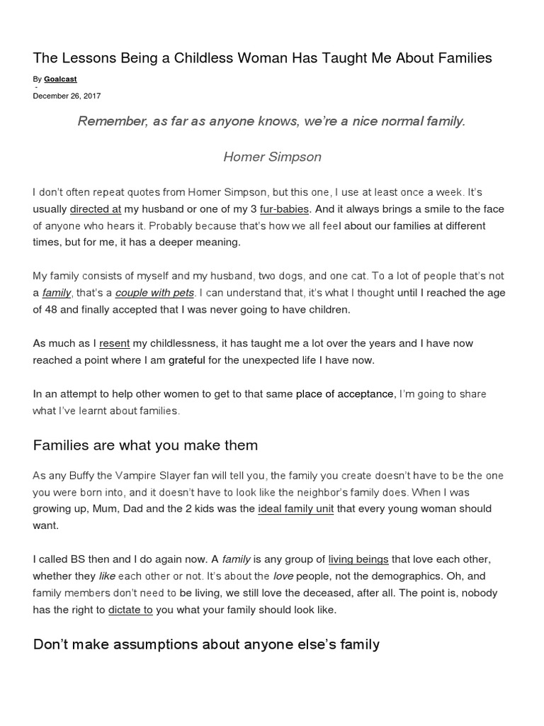 Childless Family LG 3 Vocabulary | PDF | Fur | Parenting