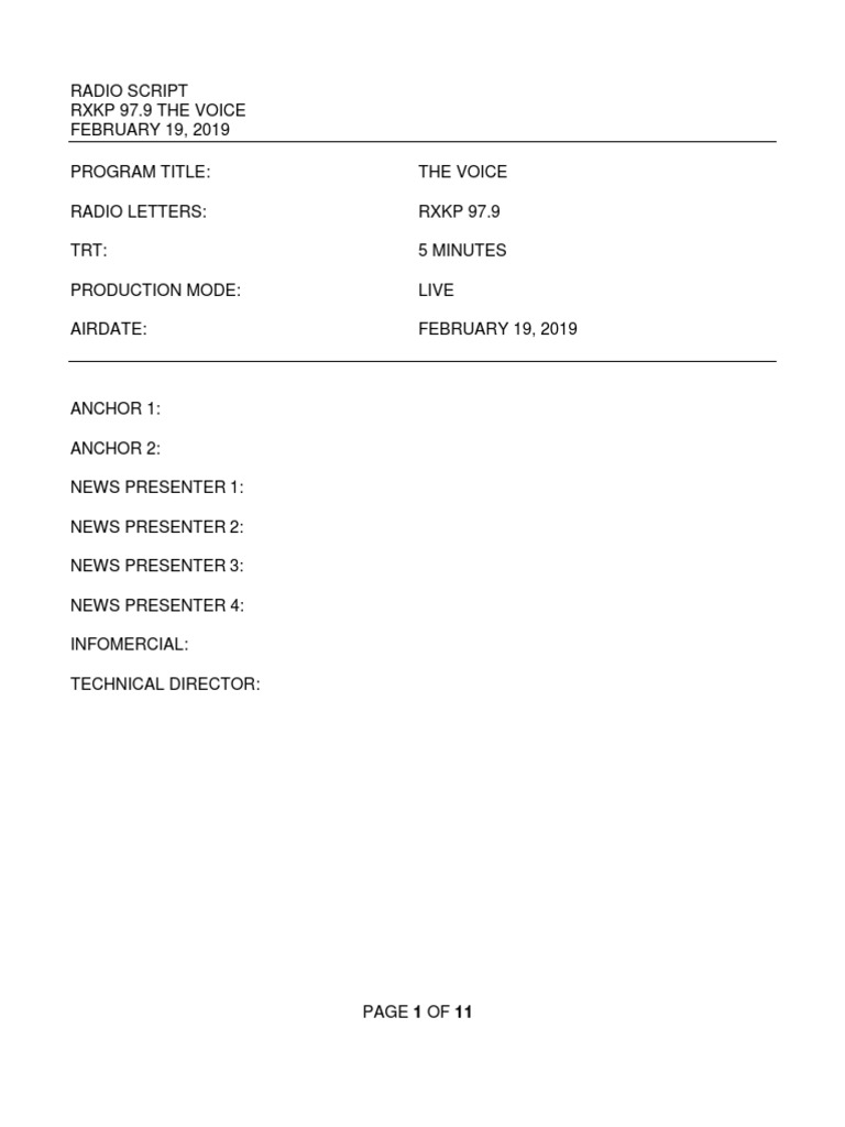 Script Radio Broad Fla 2 | PDF