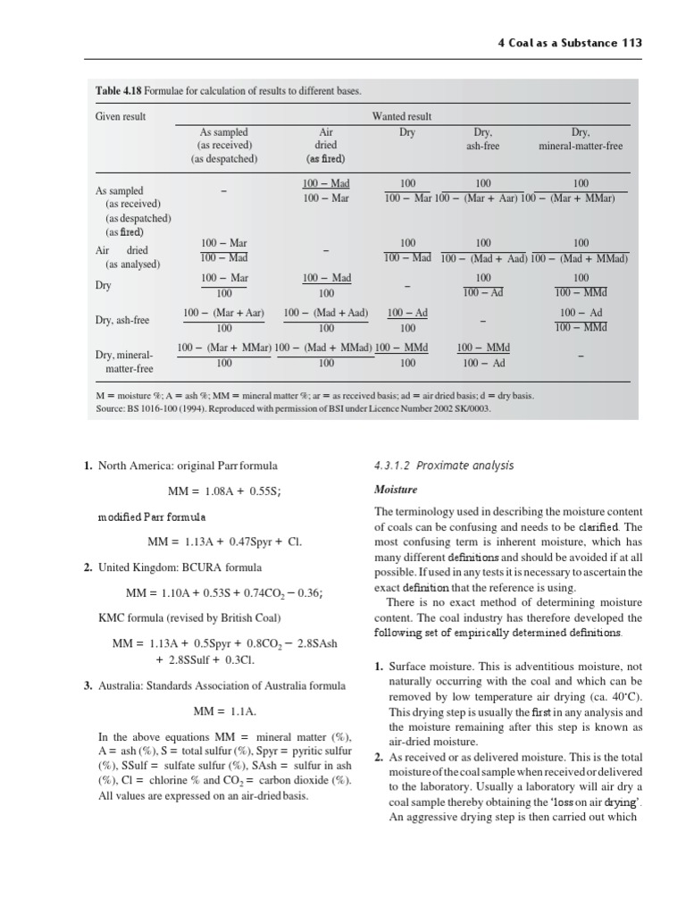 Coal Analysis and Calculation Formulas | PDF | Coke (Fuel) | Coal