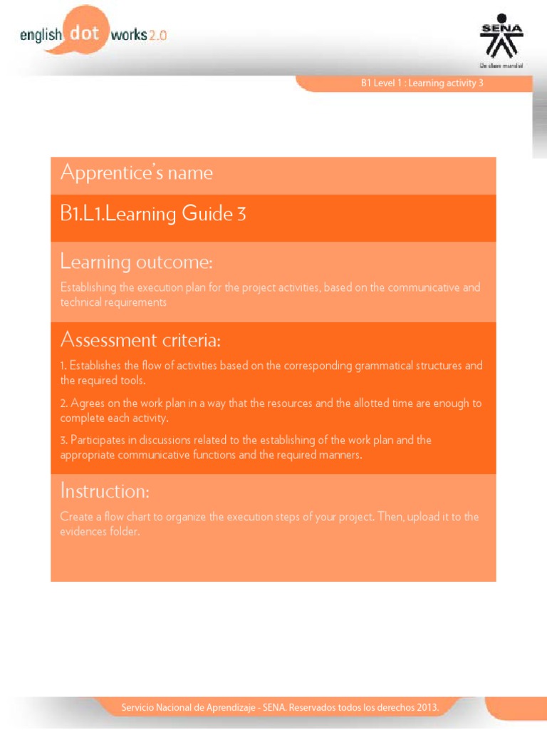 B1 Project Planning Guide | PDF | Career & Growth