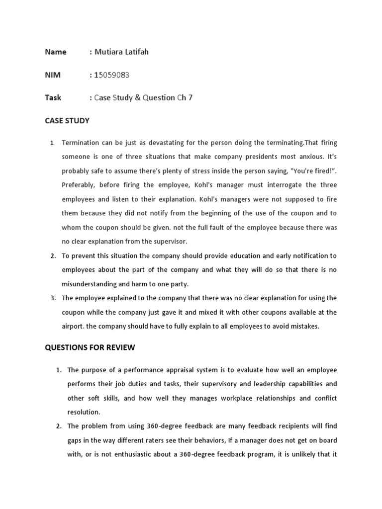 Name: Mutiara Latifah NIM: 15059083 Task: Case Study & Question CH 7 Case Study | Download Free ...