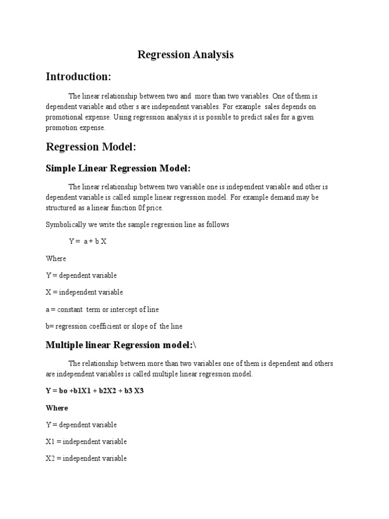 Regression, Correlation Analysis and Chi-Square Analysis | PDF | Regression Analysis | Errors ...