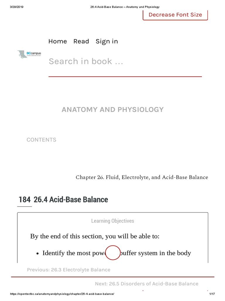 26.4 Acid-Base Balance - Anatomy and Physiology | PDF | Buffer Solution ...