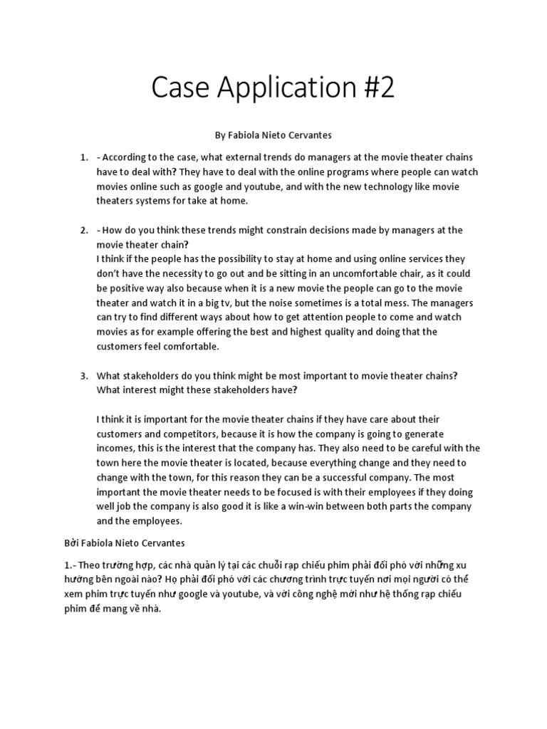 Case Application 2 Fabiola | PDF