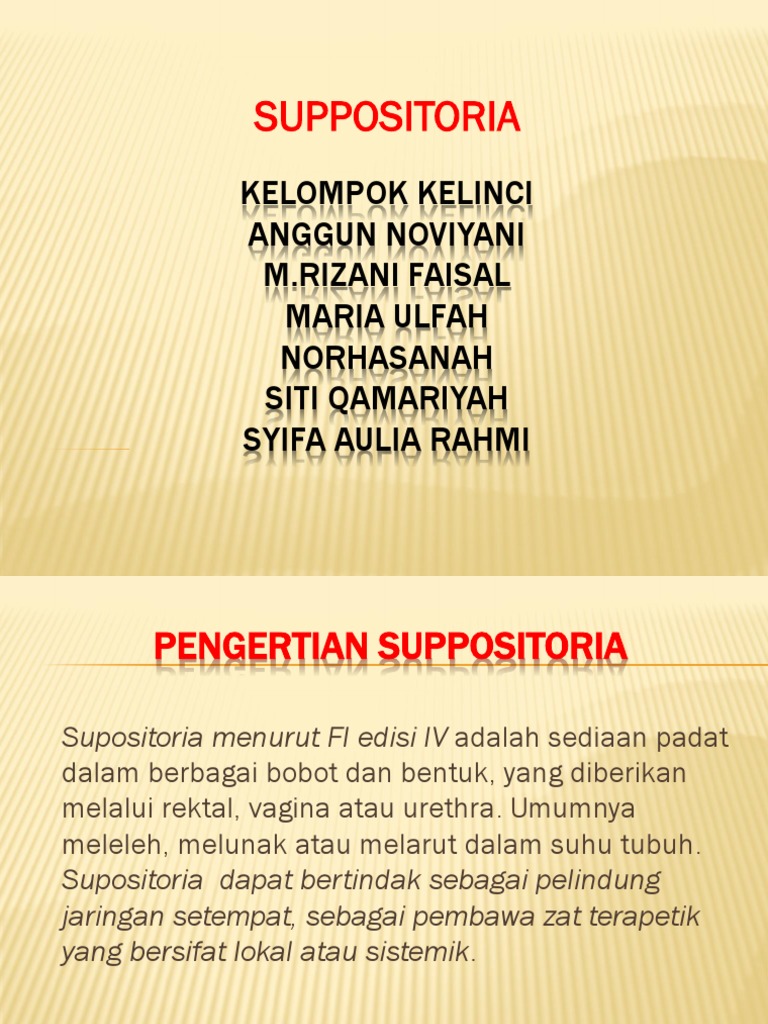 Materi Obat Suppositoria | PDF