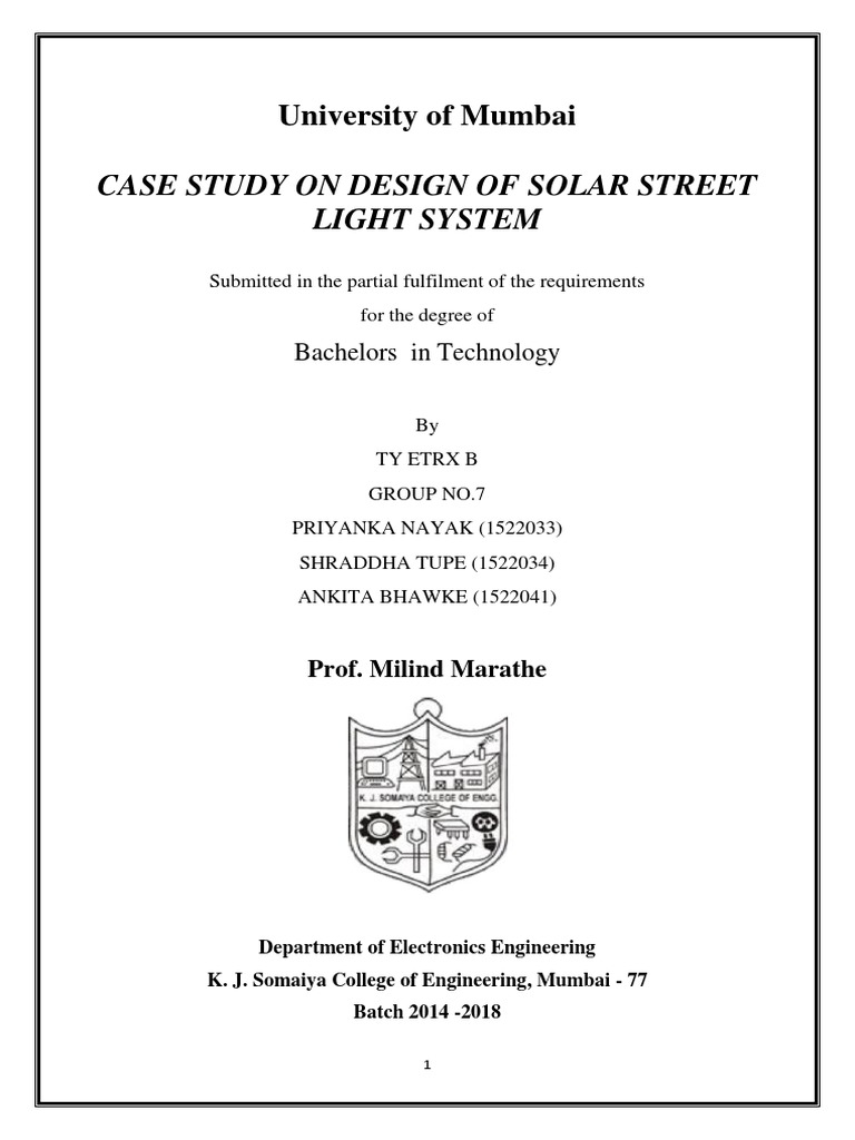Gr7 - IDC - Report - ON SOLAR STREET LIGHT | PDF | Light Emitting Diode ...