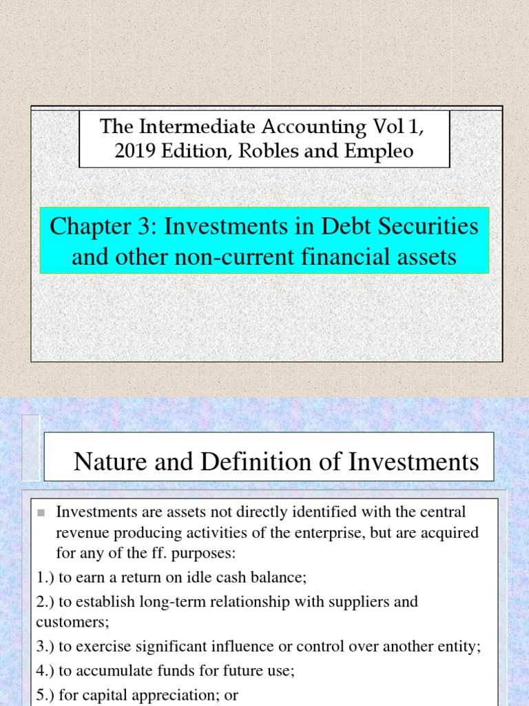Chapter 3 - Investments in Debt Securities and Other Non-Current ...