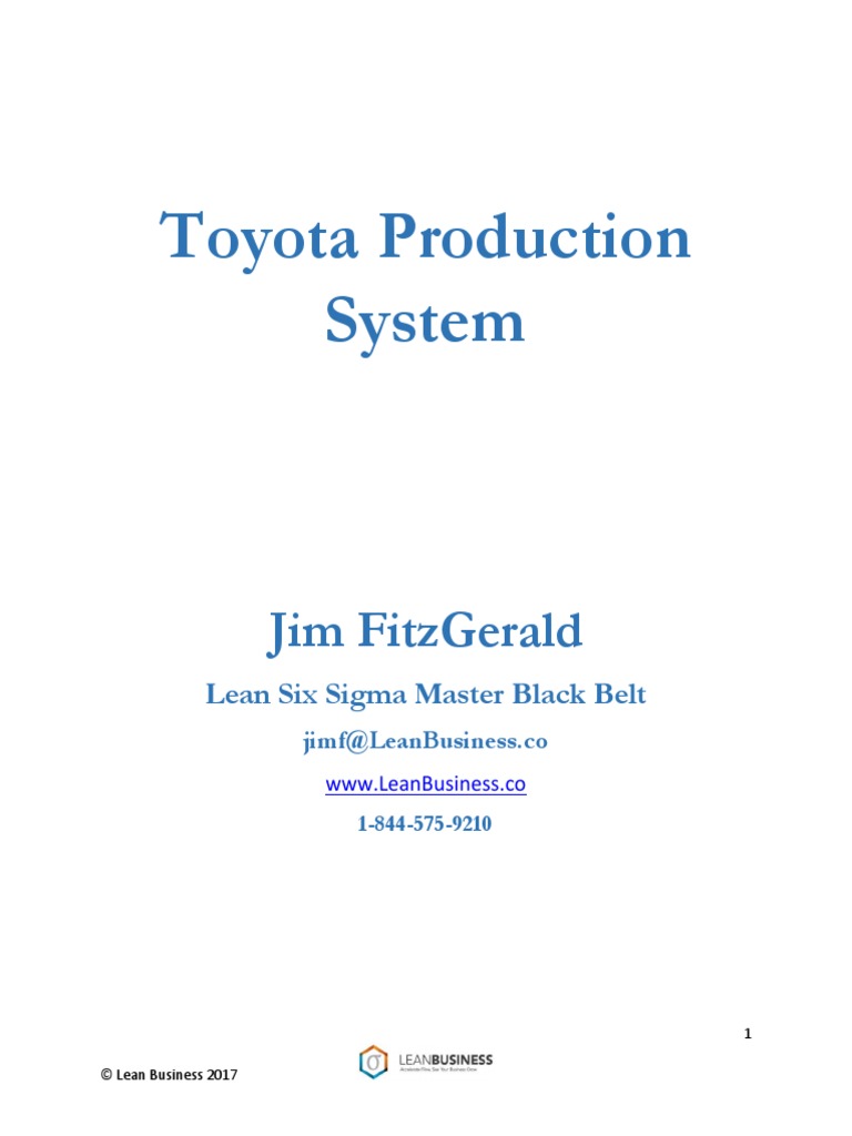 The Toyota Production System | PDF | Lean Manufacturing | Operations ...