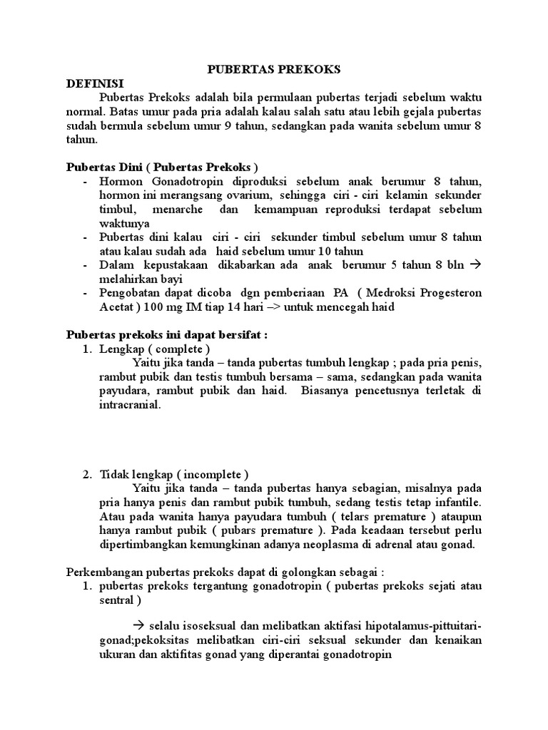 Pubertas Prekoks M3 | PDF