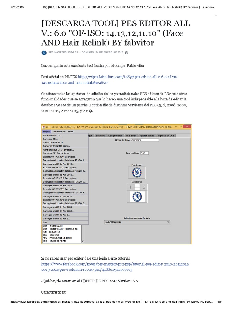 Pes Editor All v. - 6.0 - Of-Iso - 14,13,12,11,10 | PDF | Tecnología digital | Software