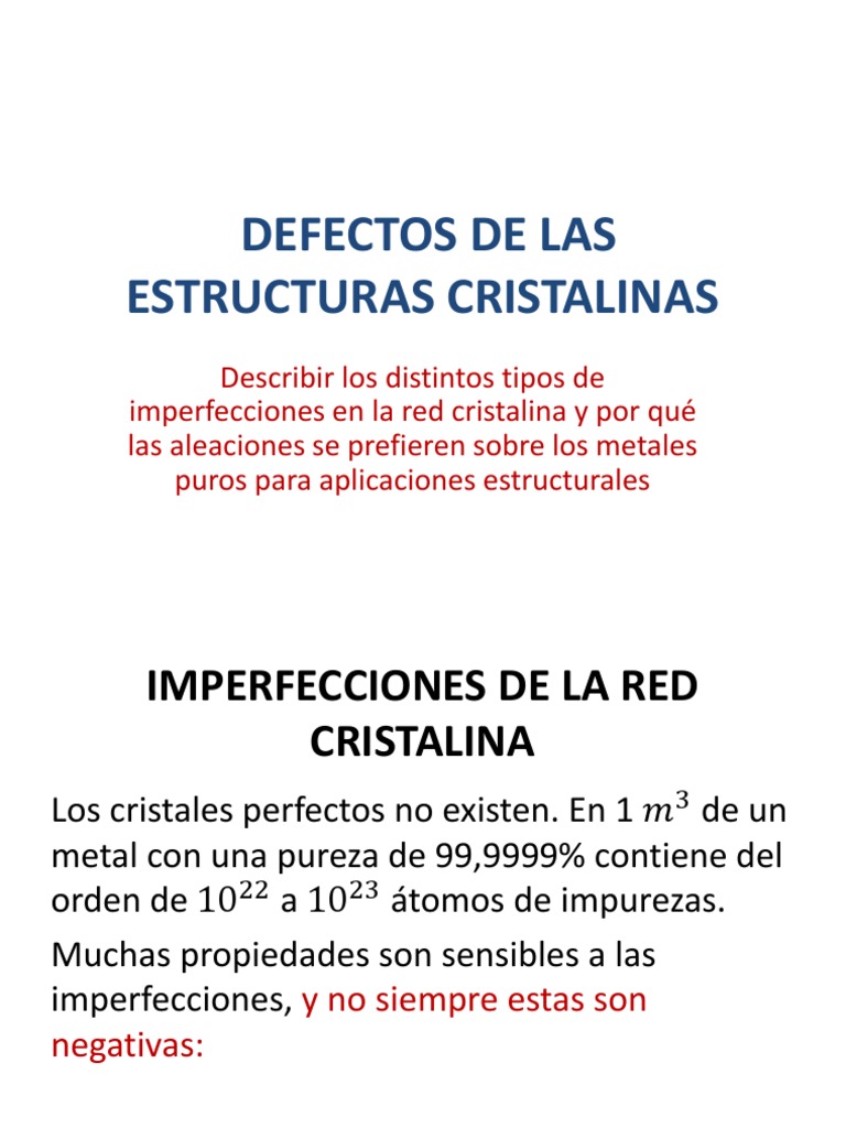 Defectos De Las: Estructuras Cristalinas | Dislocación | Estructura ...