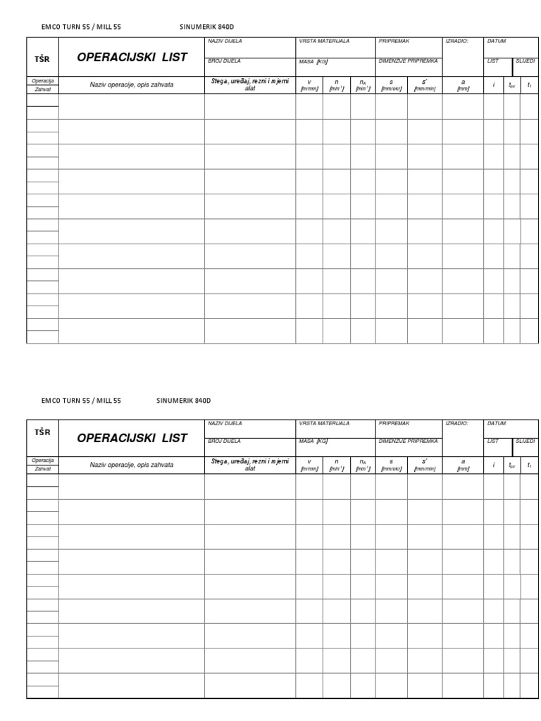 Tehnološka Dokumentacija U Wordu | PDF