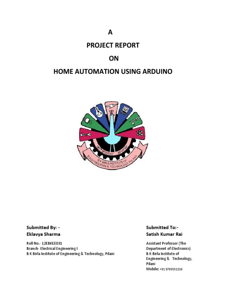 A Project Report On Home Automation Using Arduino | PDF | Rectifier | Power Supply