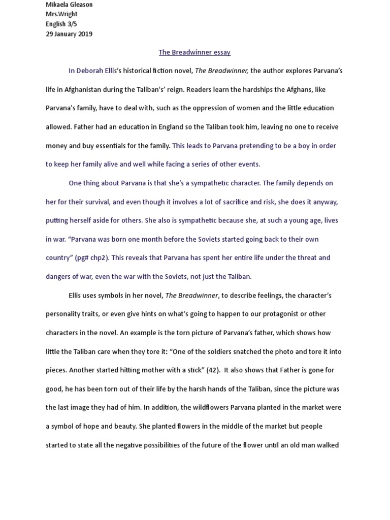 The Breadwinner: A Thematic Analysis | PDF | Taliban