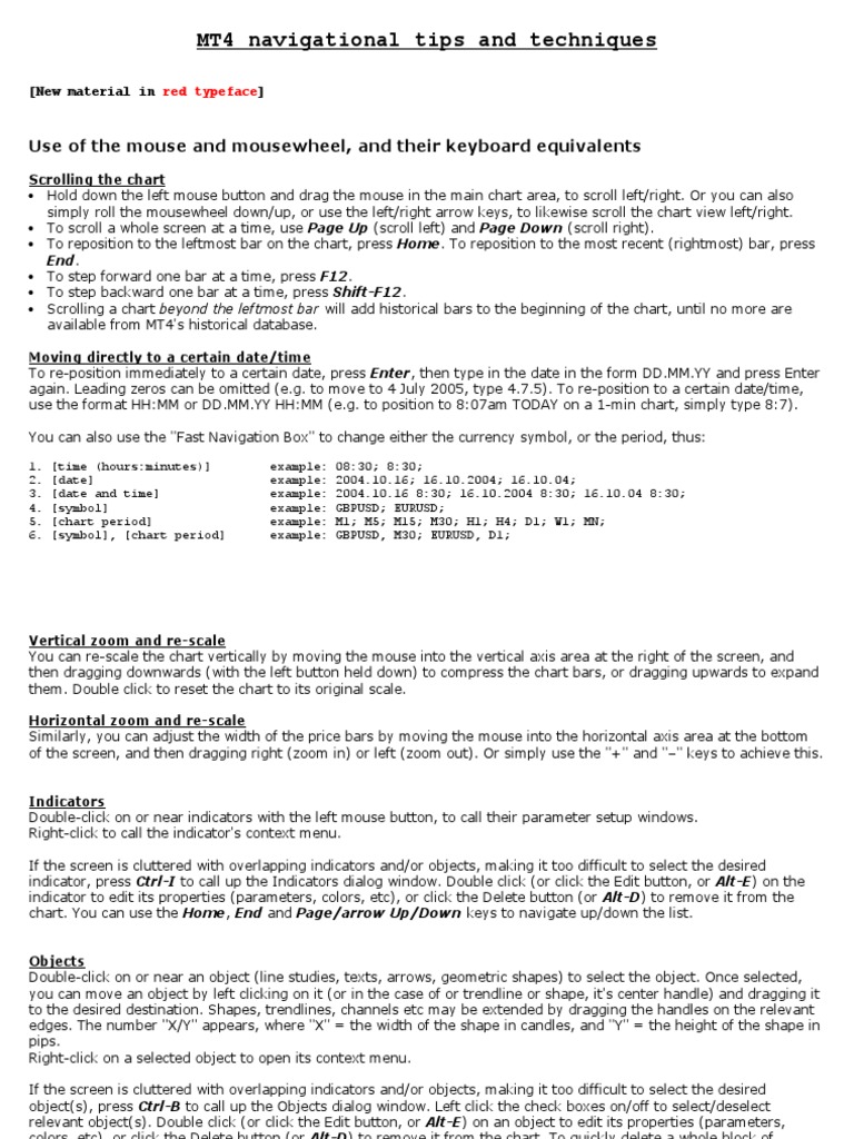 MT4 Navigational Tips and Techniques | PDF | Computer File | System Software