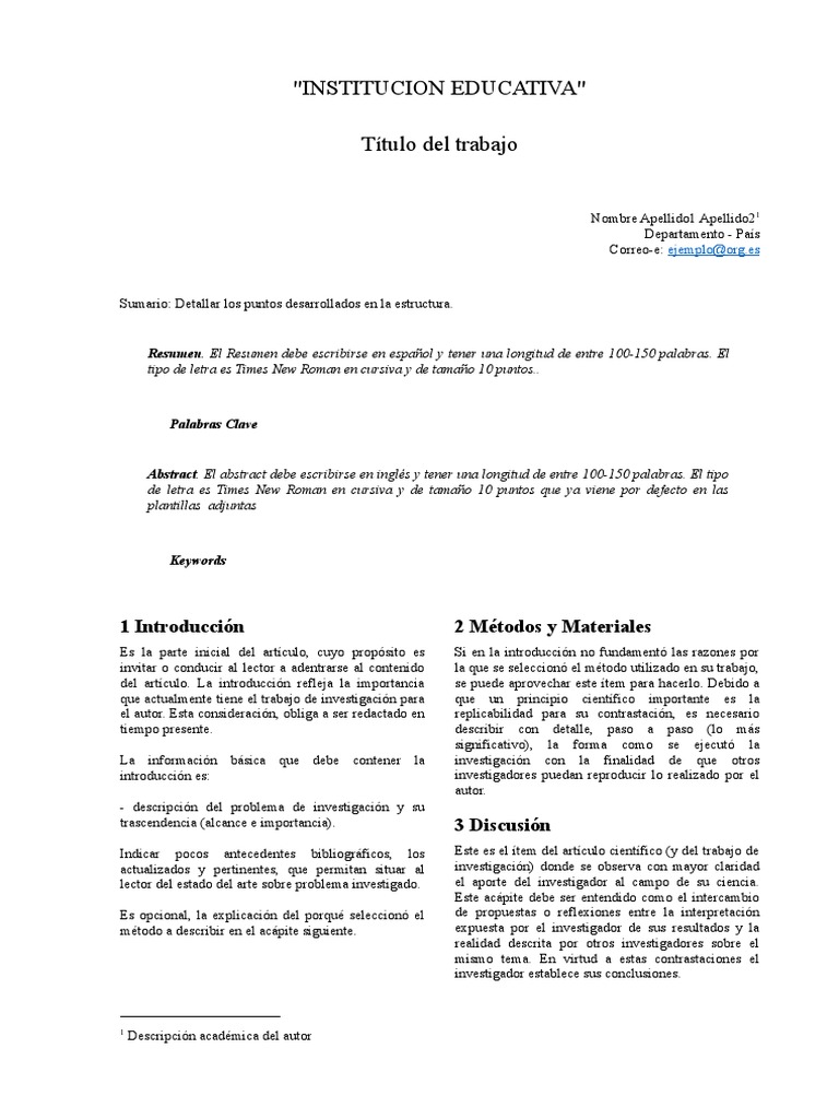 Formato de Articulo Científico | PDF | Sumario abstracto) | Science
