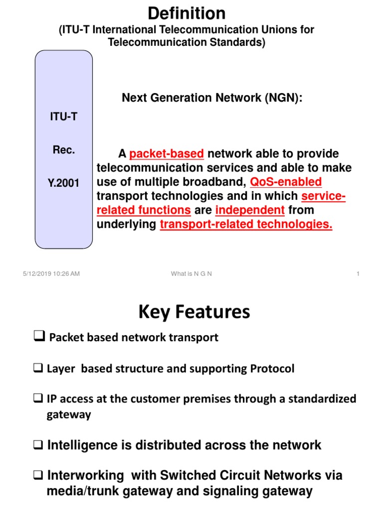 Next Generation Network (NGN) :: (ITU-T International Telecommunication Unions For ...