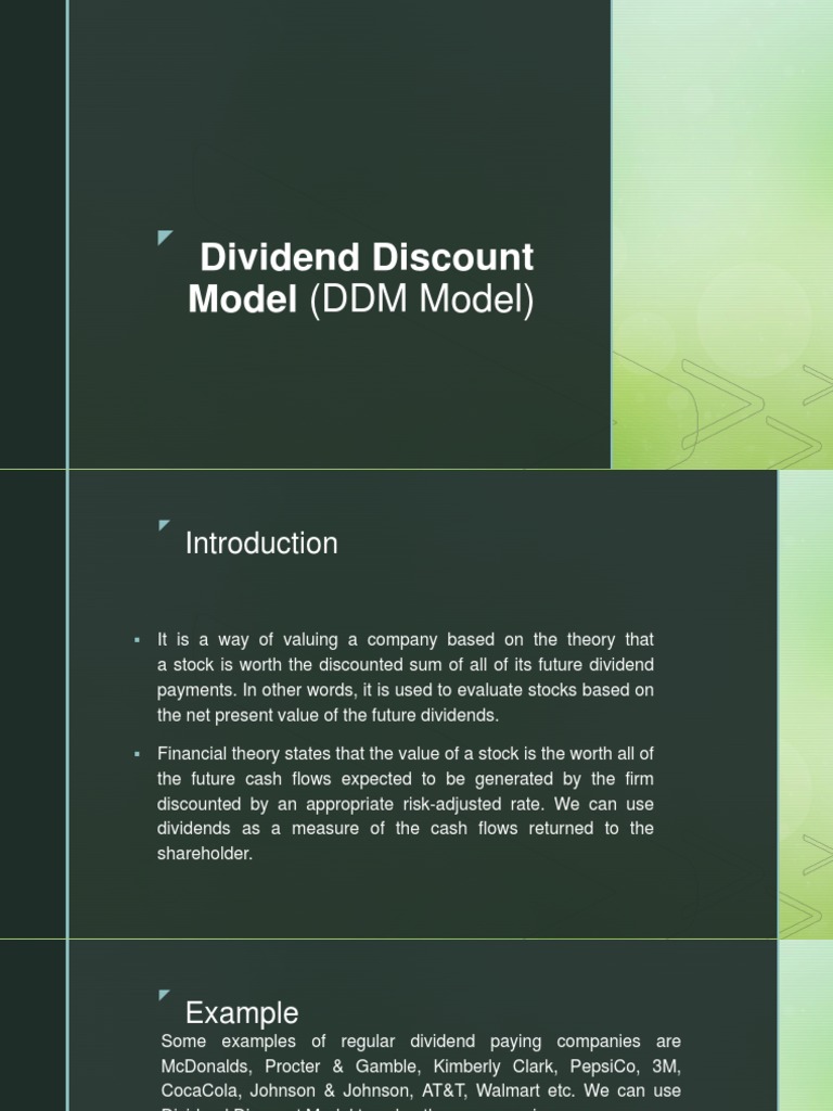 Dividend Discount Model | PDF | Discounting | Dividend