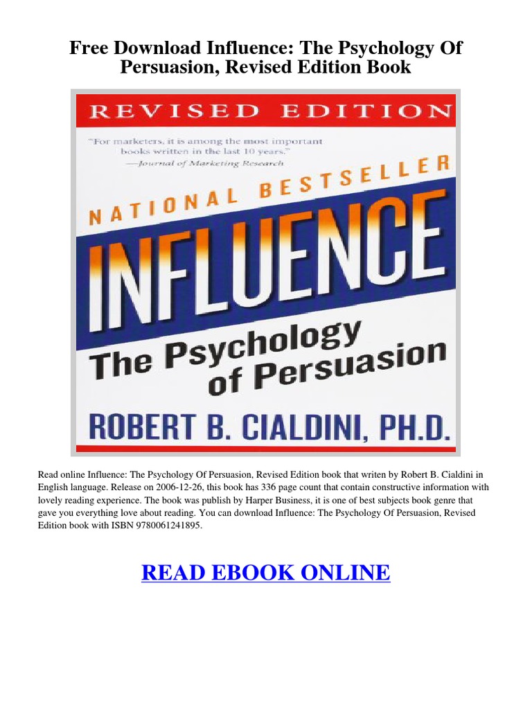 Influence Psychology Persuasion Revised Edition | PDF | Books | Psychology