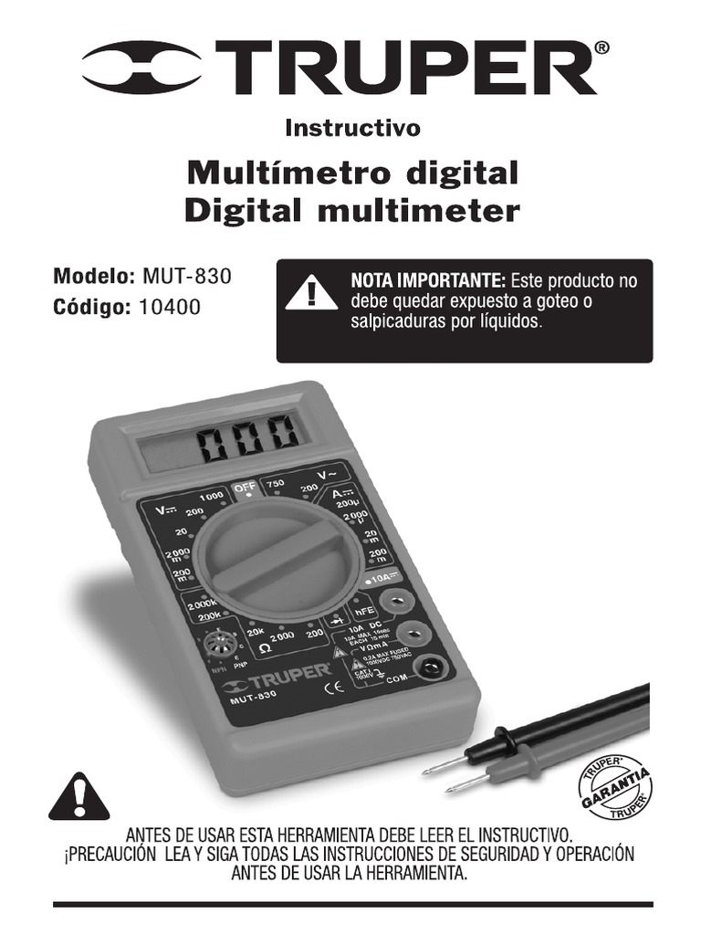 Manual Del Multimetro PDF | PDF