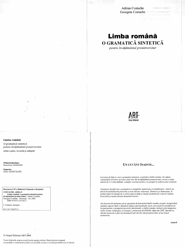 LB Romana o Gramatica Sintetica | PDF