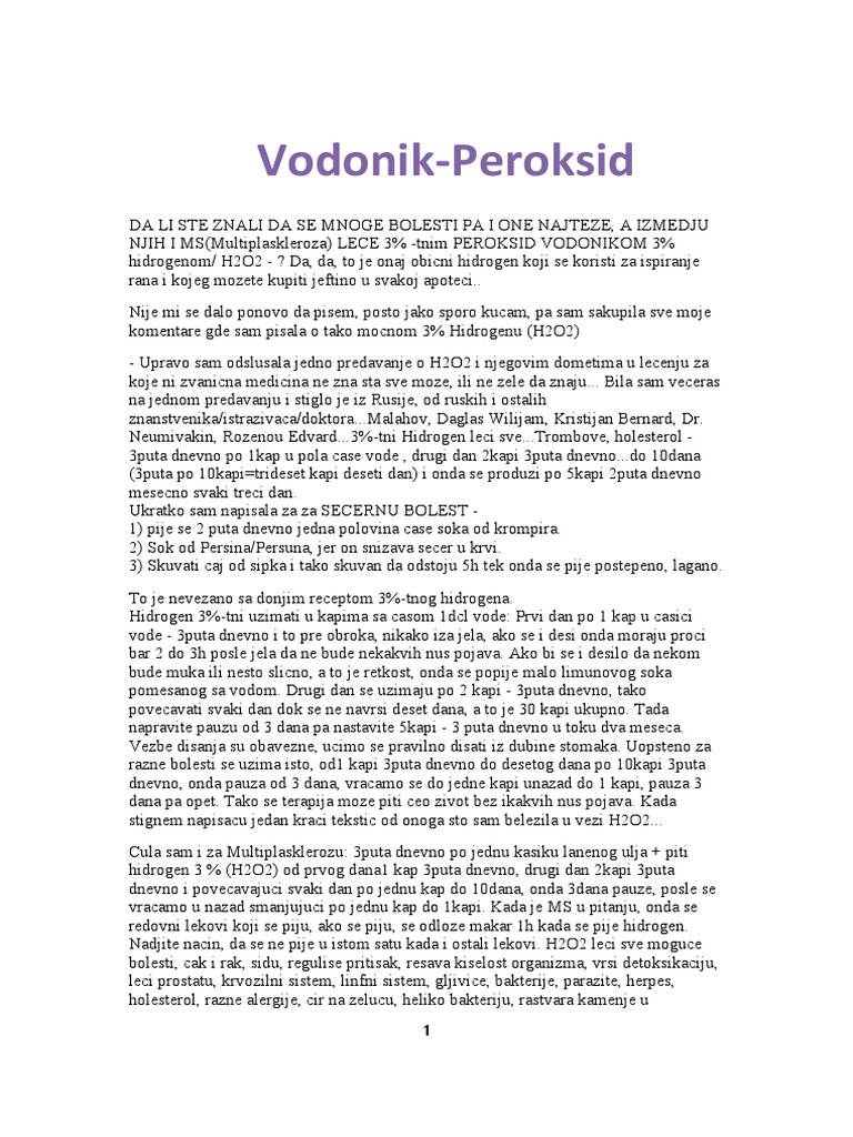 Vodonik Peroksid | PDF