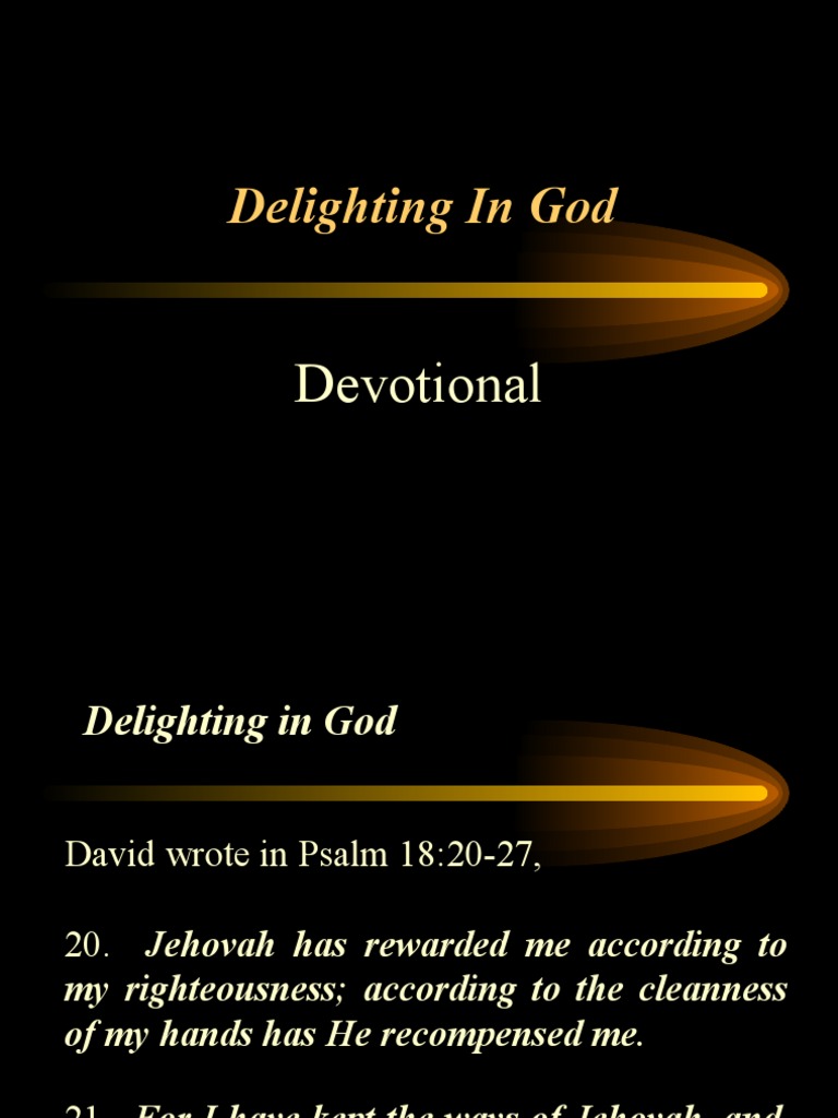 Delighting in God (Devotional) | PDF | David | Christian Belief And ...