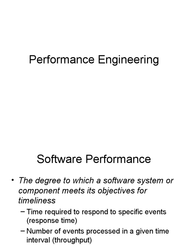 Performance Engineering Pdf System Time