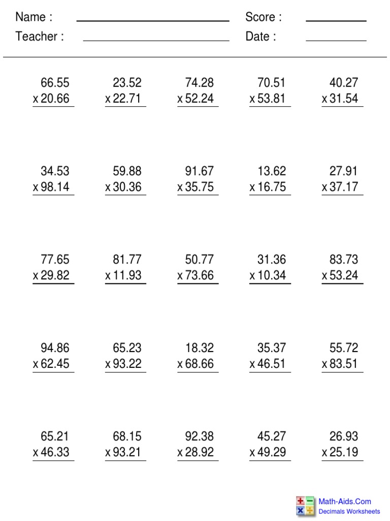 F Decimal Numbers Multiplication | PDF