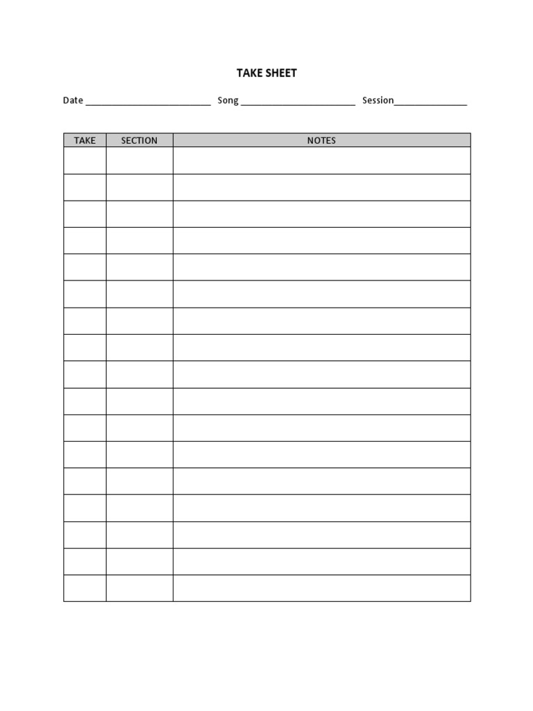 Take Sheet PDF | PDF