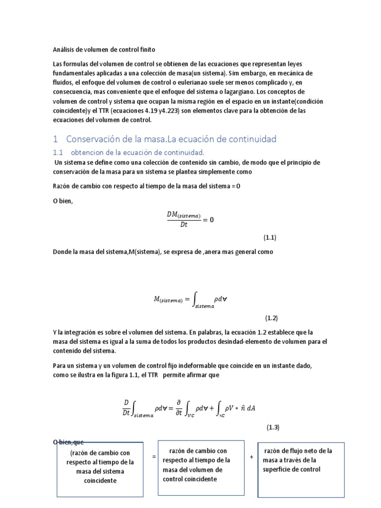 Análisis de Volumen de Control Finito | PDF | Integral | Calor