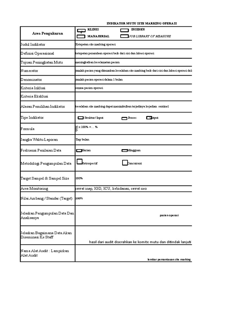Indikator Ketepatan Site Marking Operasi | PDF | Bisnis | Teknologi ...