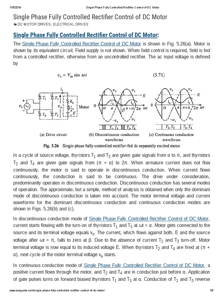 Three Phase Rectifier Pdf Rectifier Electric Motor