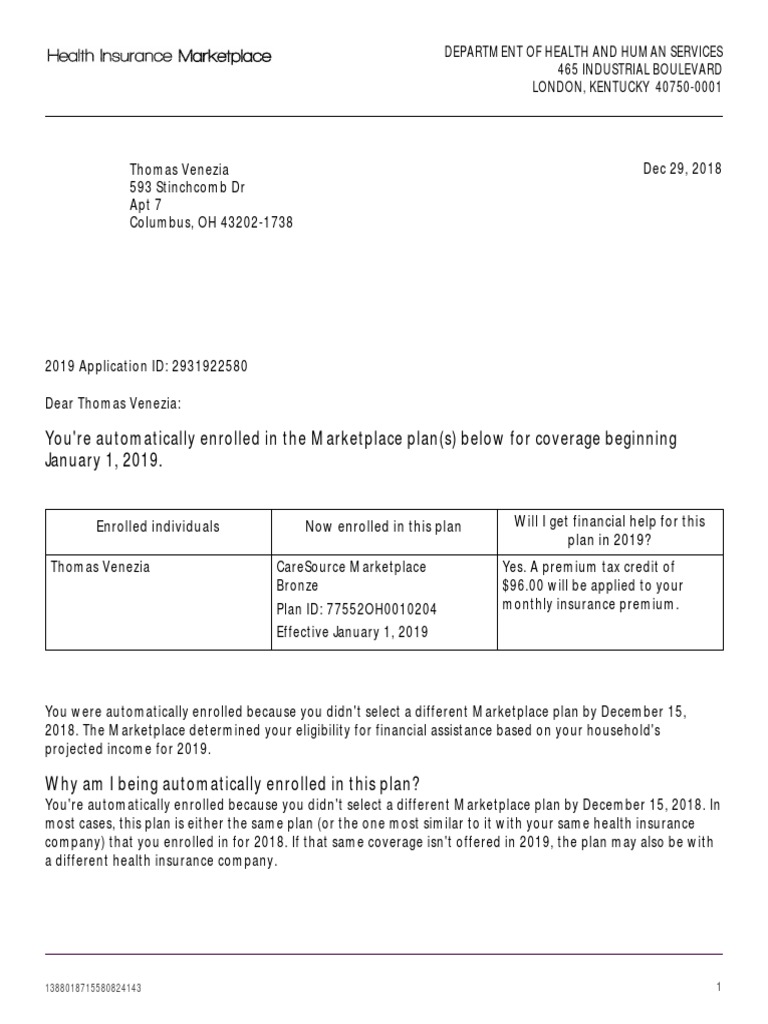 Consumer Confirmation Notice | PDF | Medicare (United States ...