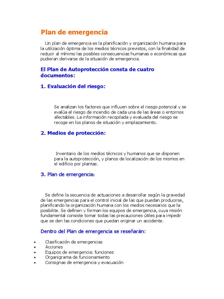 Plan de Emergencia Contra Incendios | PDF
