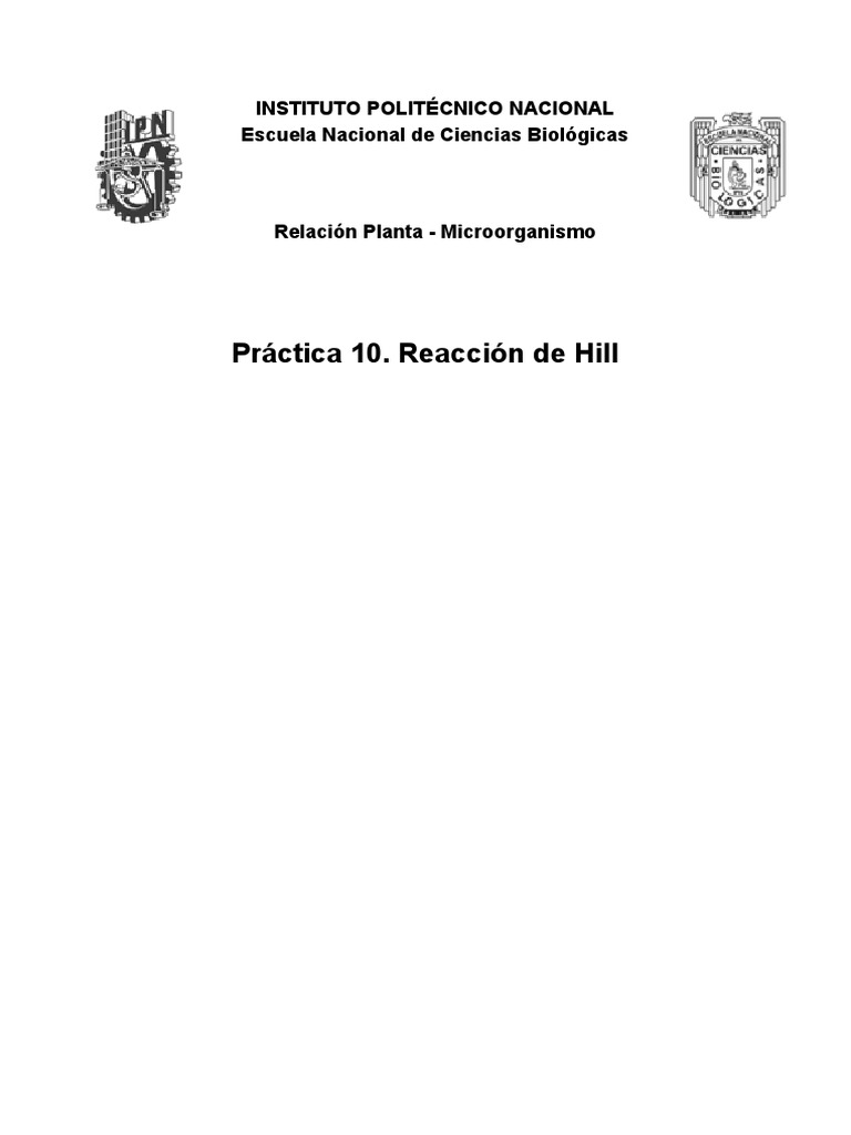 Reacción de Hill en Fotosíntesis | PDF | Fotosíntesis | Metabolismo