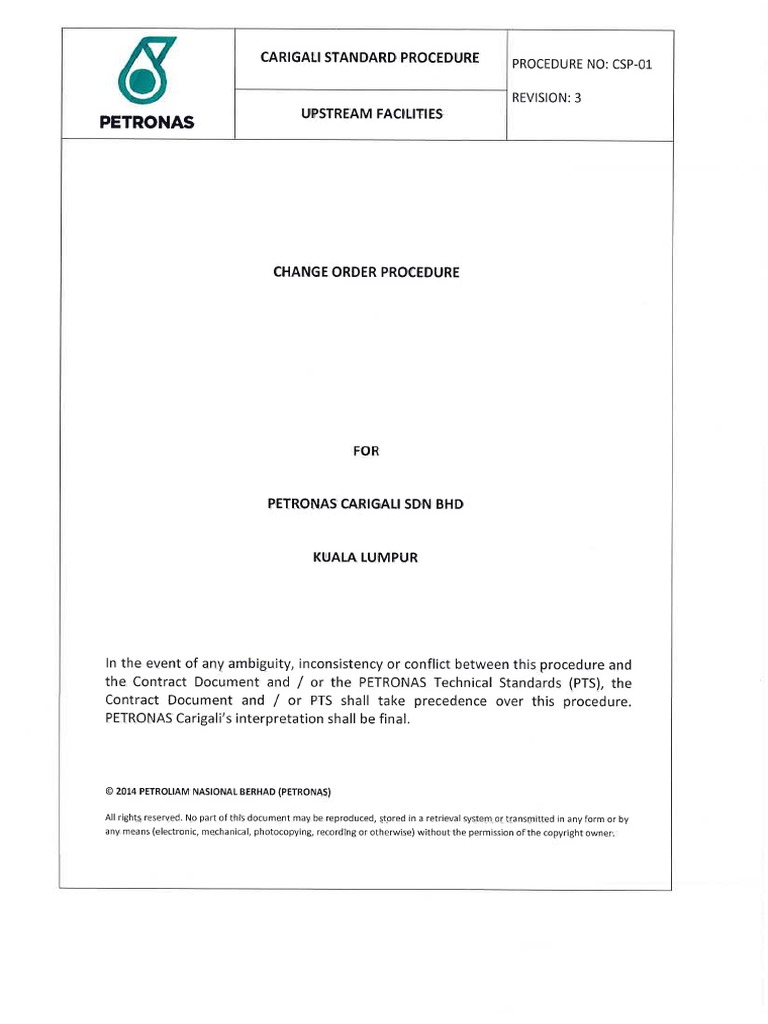 CSP-01 - Rev.3 Change Order Procedure | PDF