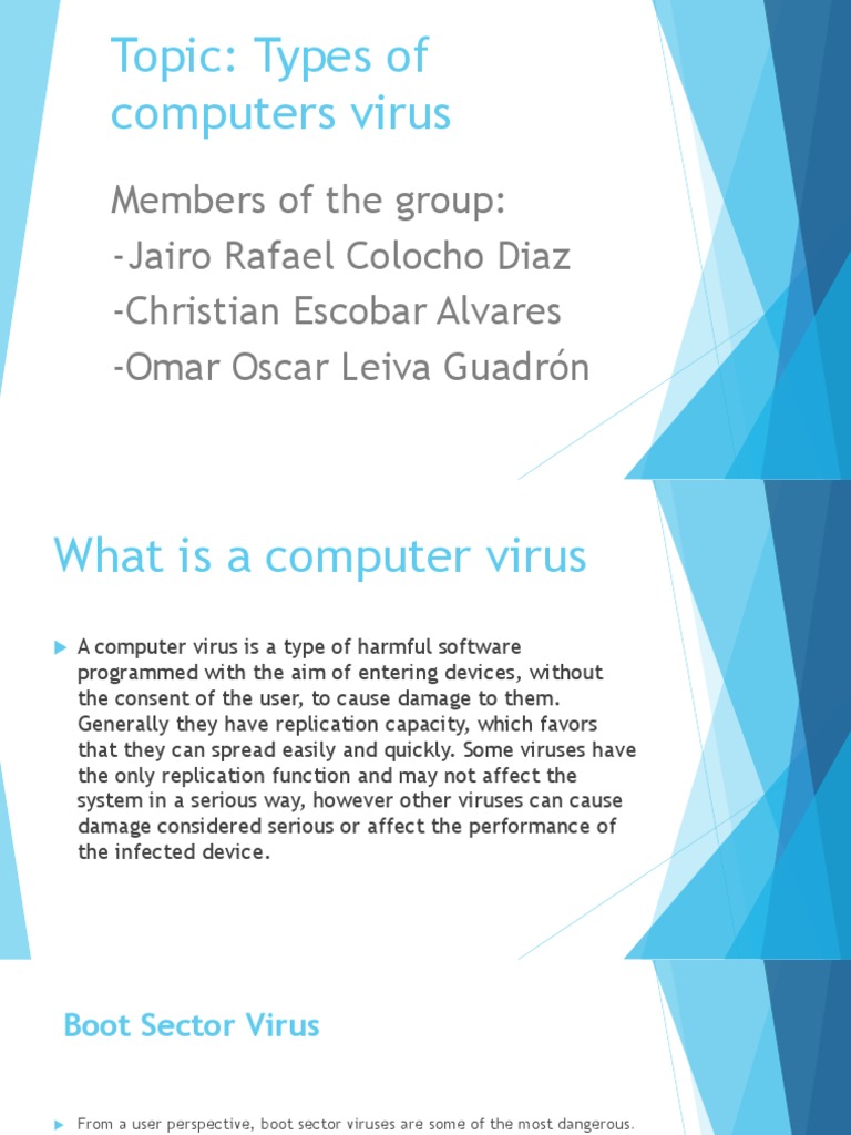 Topic: Types of Computers Virus | PDF | Computer Virus | Antivirus Software