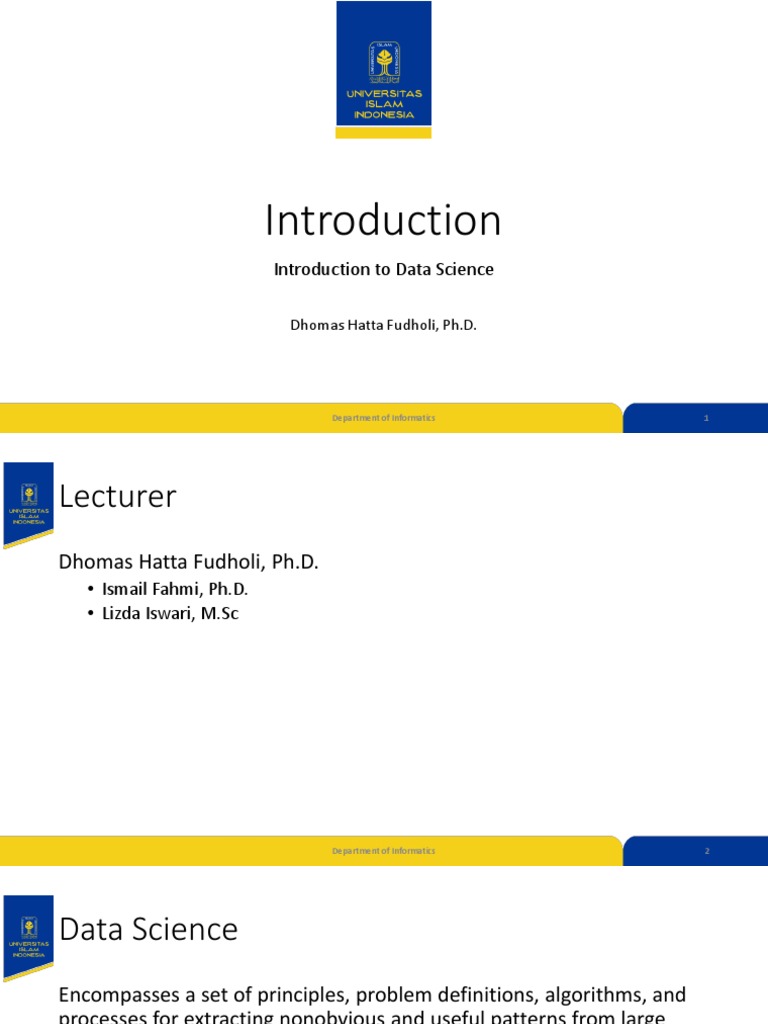 Introduction Data Sains | PDF