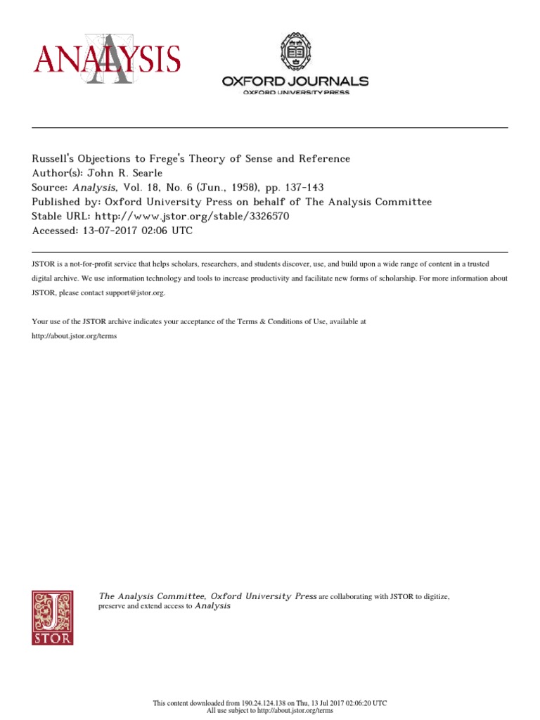 Searle, J. - Russell's Objections To Frege's Theory of Sense and ...
