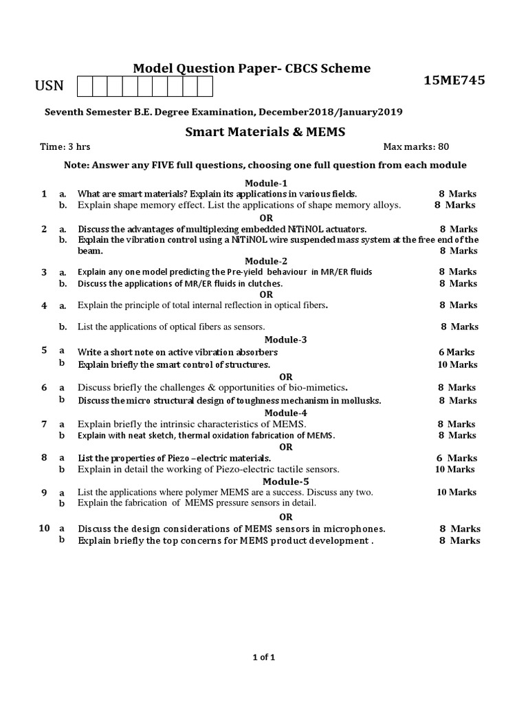 Model Question Paper-CBCS Scheme 15ME745: Seventh Semester B.E. Degree ...